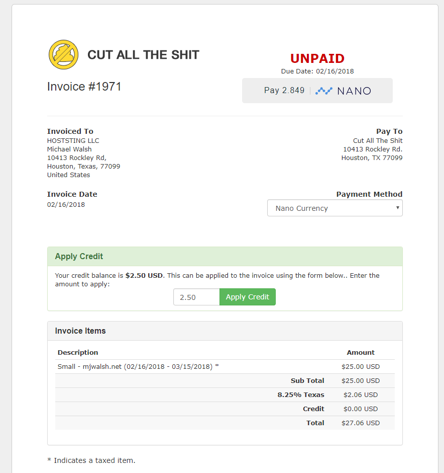We've implemented NANO on our hosting site! : r/nanocurrency
